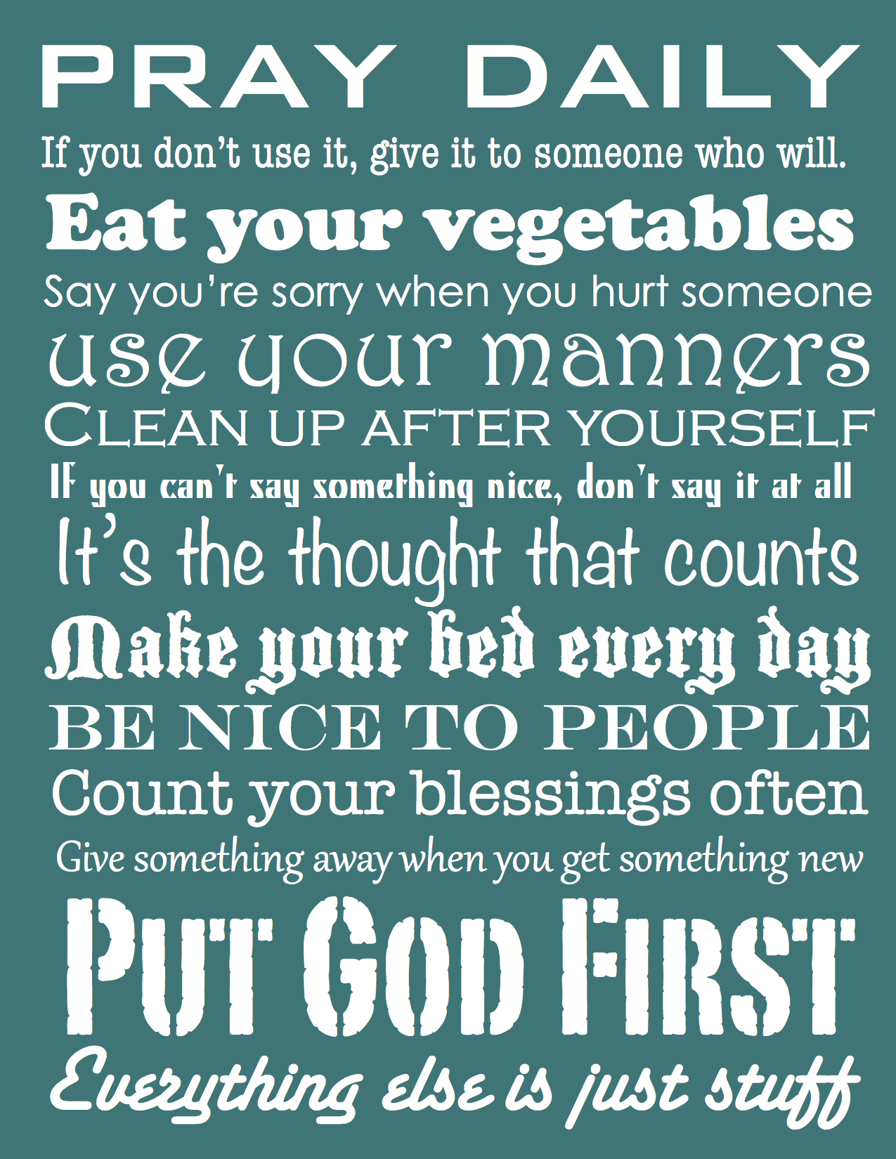 Simple rules to remember | Sisters For Sunshine