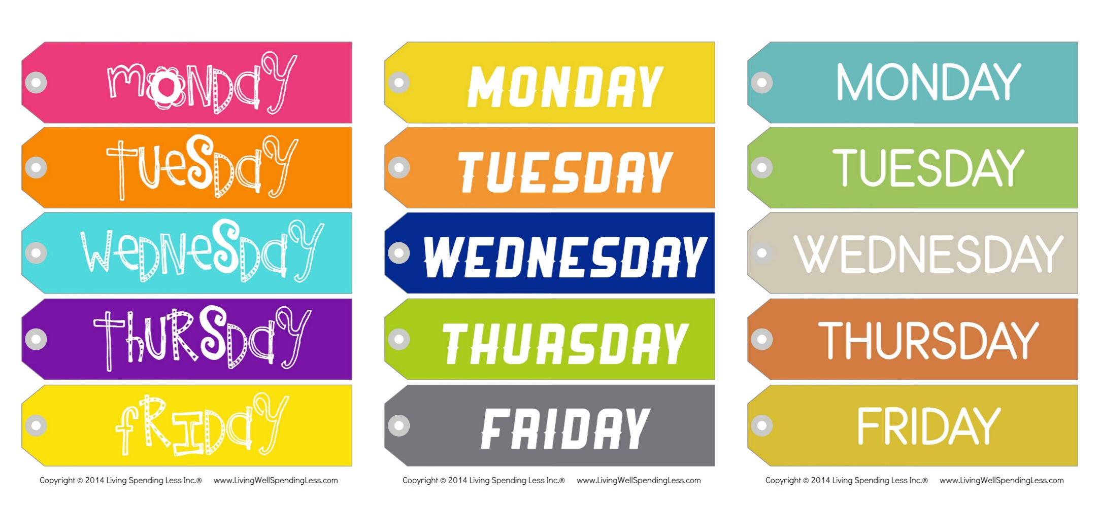Printable Weekday Hanger Tags | Living Well Spending Less®